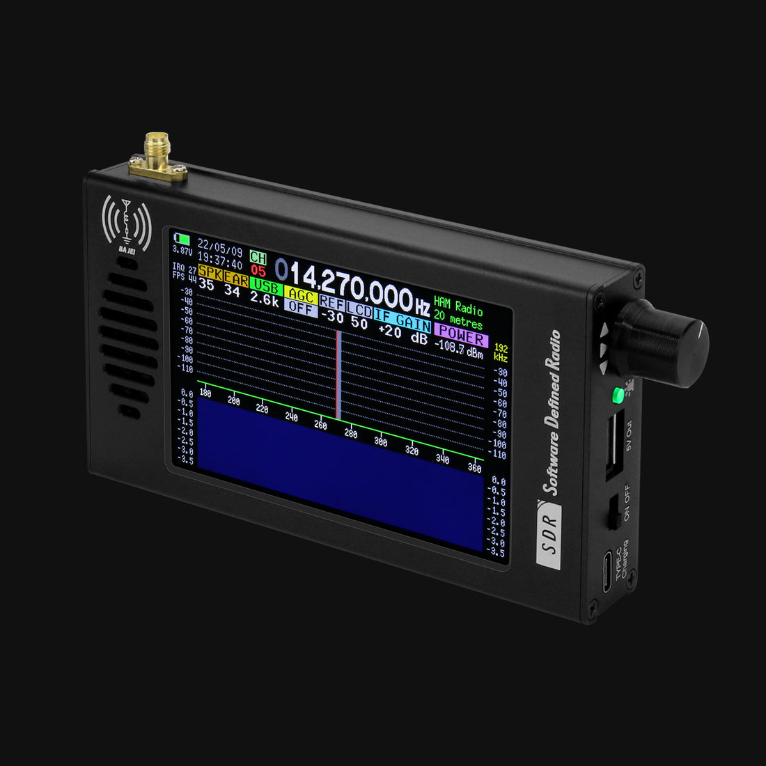 HamGeek DSP-01 SDR Radio Receiver DSP Receiver CW/AM/SSB/FM/WFM w/ 4.3
