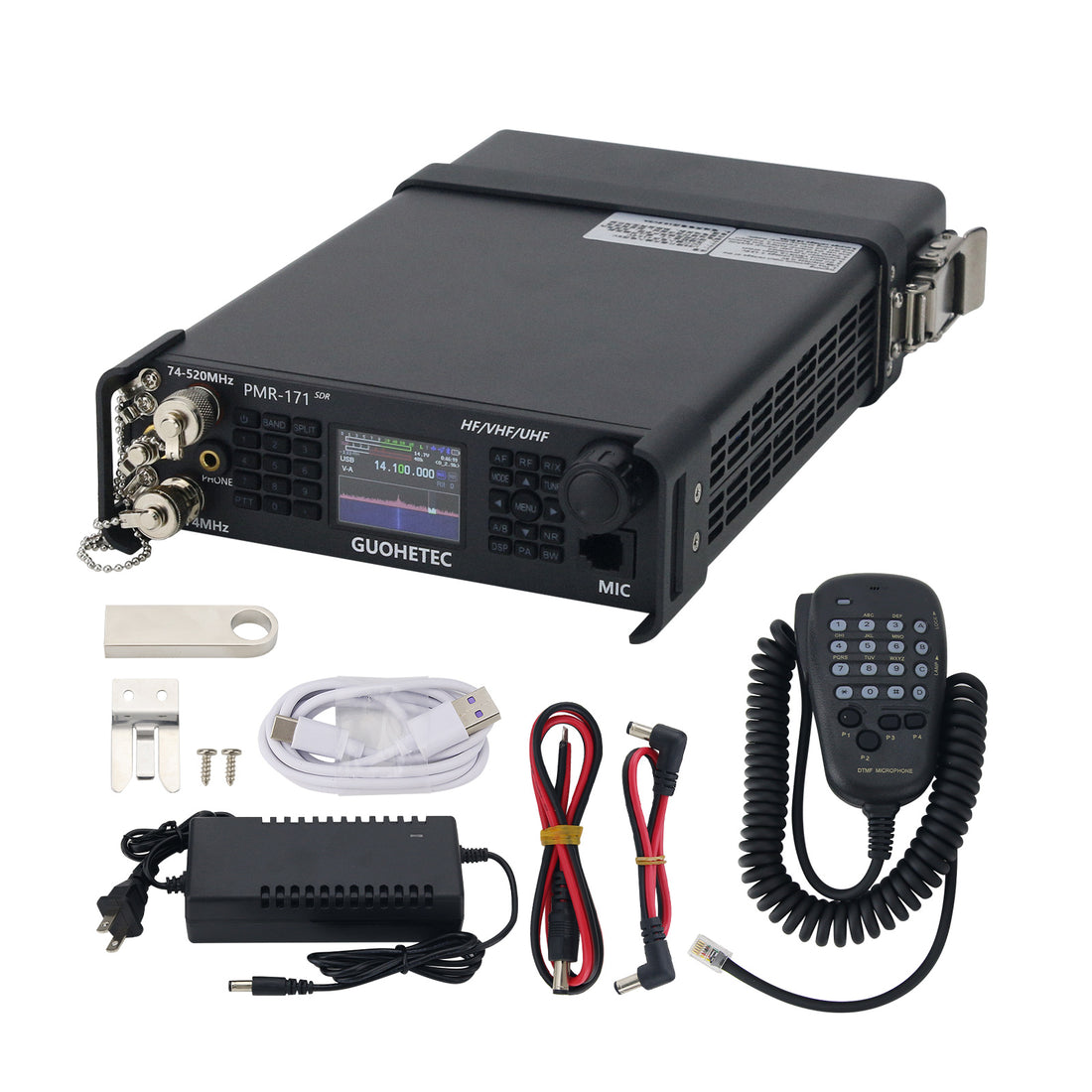 HamGeek PMR-171 100KHz-2GHz 20W Military Radio SDR Transceiver VHF UHF